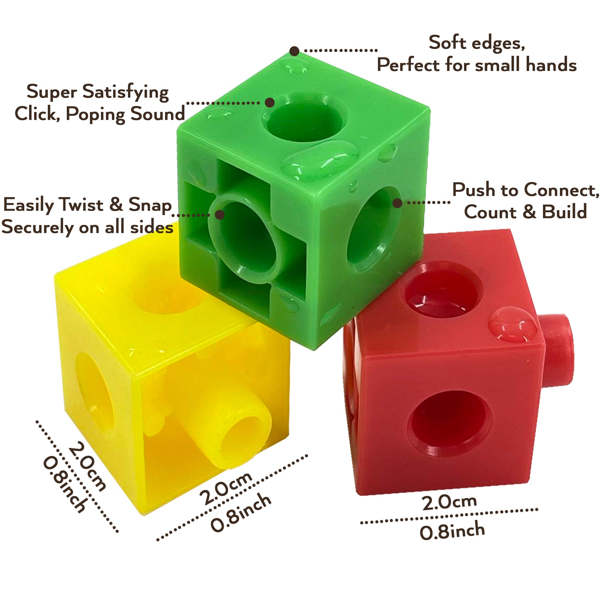 Toyli 100 Piece Linking Cubes Set For Counting Sorting Stem Essential Skills Motoric