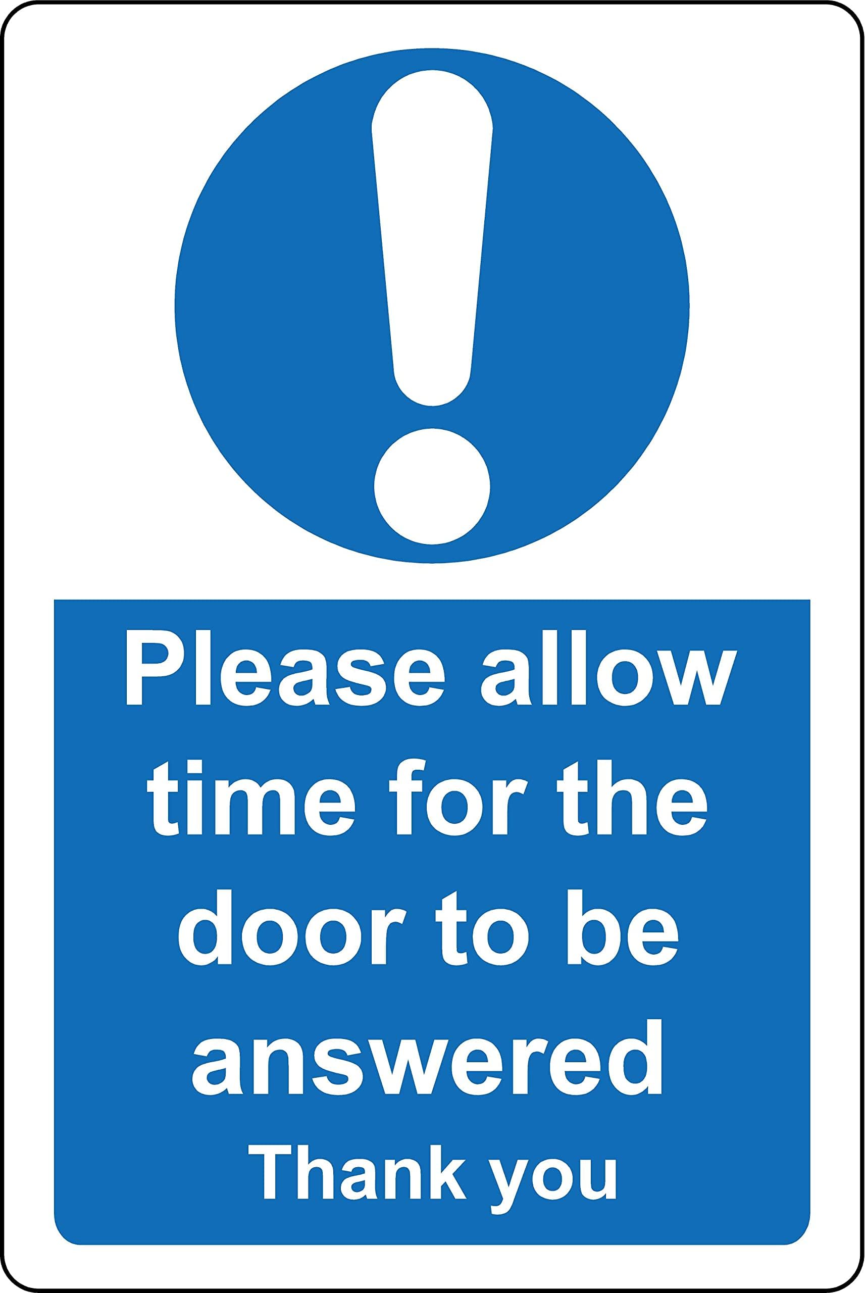 eCobbler Stick on Sign 8x8cm- Please Allow Time For Door To Be Answered ...