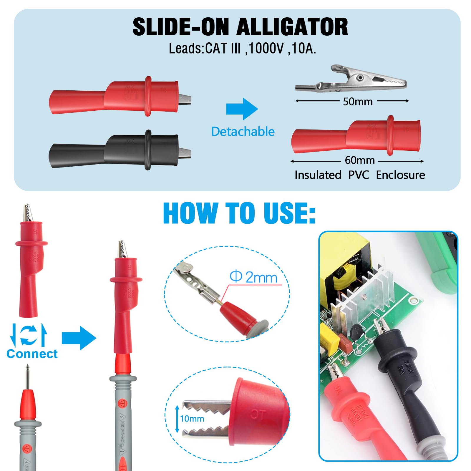 Snapklik.com : Professional Electrical Multimeter Test Leads Set