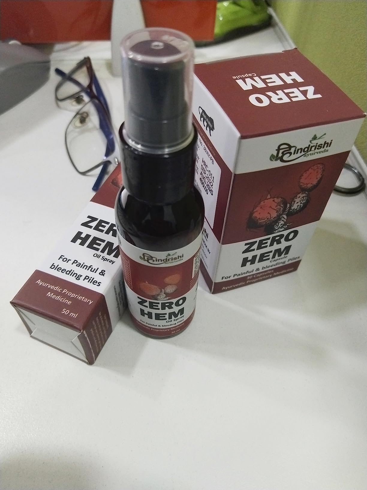 Buy Hindrishi Ayurveda Zero Hem Piles Care Oil Spray and Capsules ...