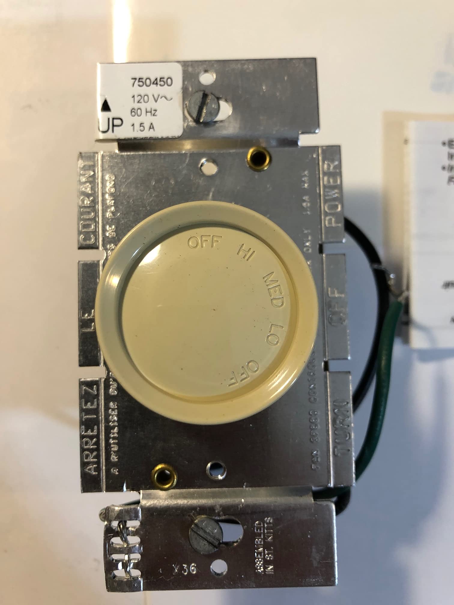 Buy Rotary Action Fan Control - Quiet 3 Speed - Hampton Bay Fan Control ...