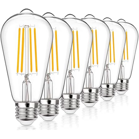 Uchrolls Vintage Edison Light Bulb ST58, E27 Base,6W (Equivalent to 60W ...