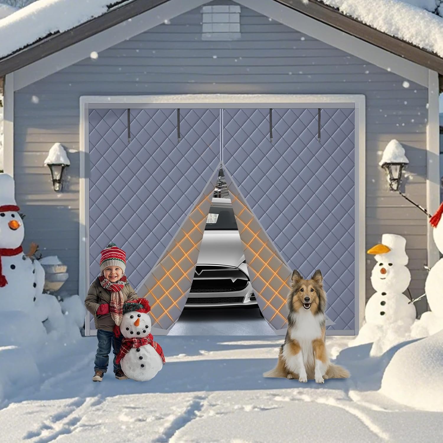 ABVRUN Garage Insulation Kit Garage Screen Doors for Winter for 1 car 9 ...