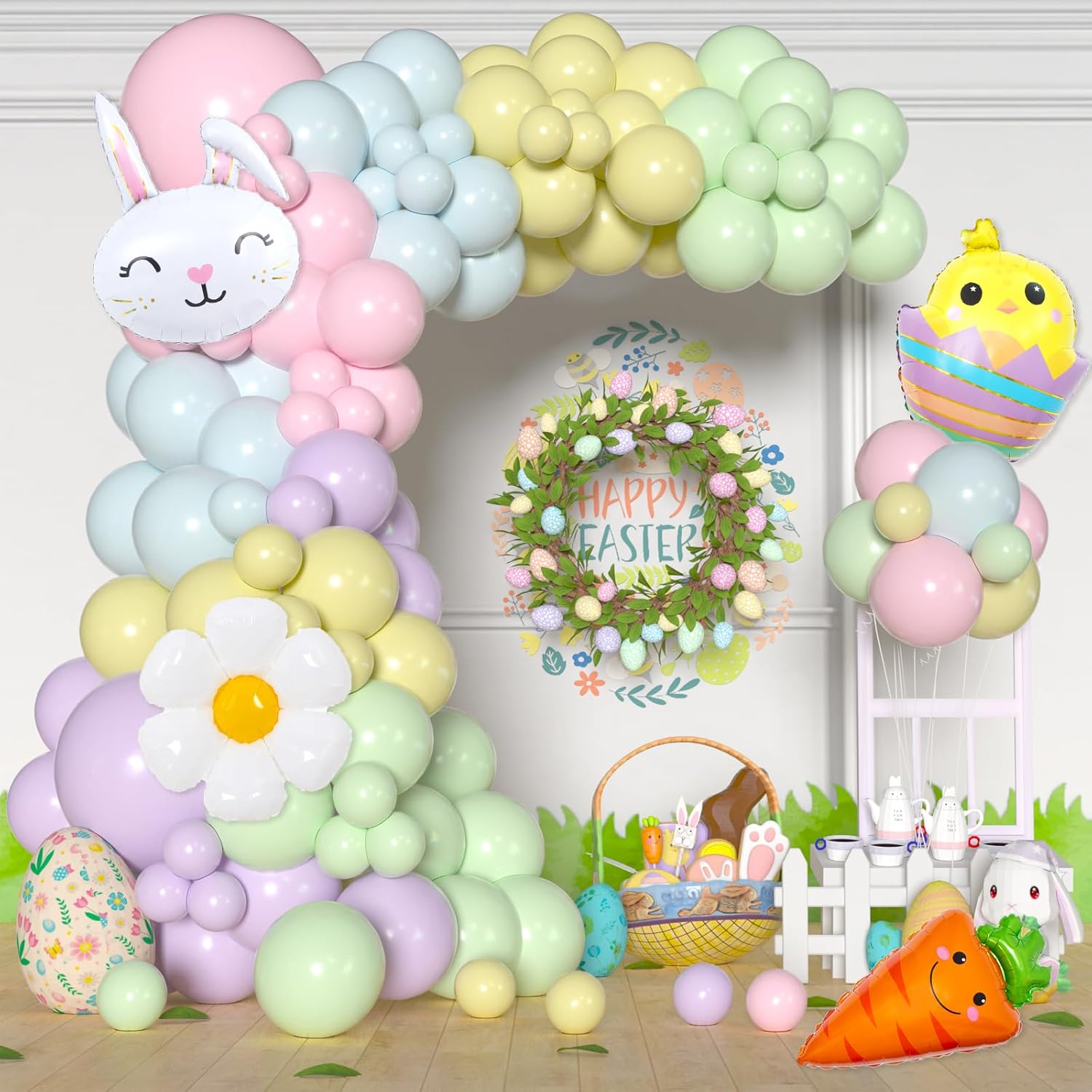 Amazon.com: Easter Balloon Arch Kit, Easter Party Decorations With ...