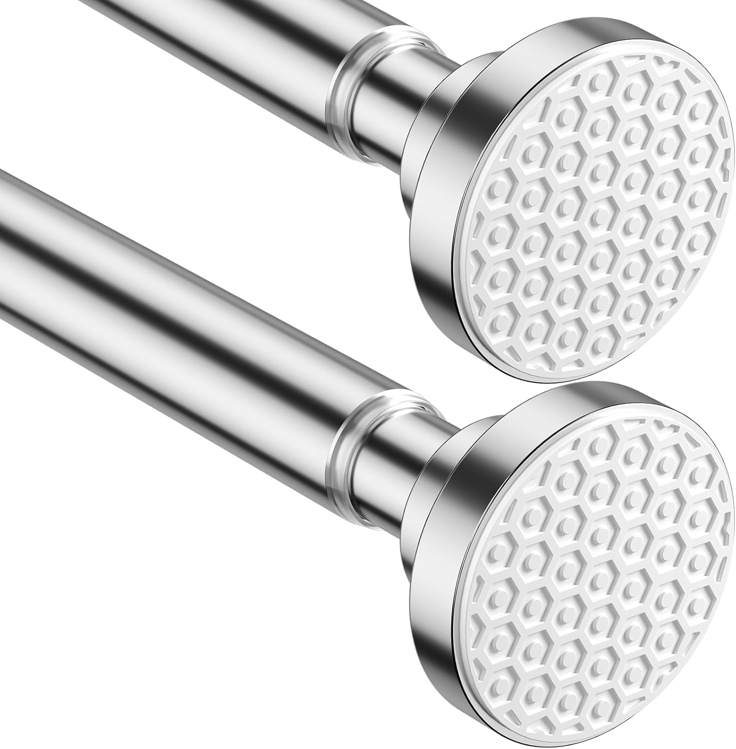 Amazon.com: MEXAU 2 Pack Shower Curtain Rod 42-73inch Stainless Steel ...