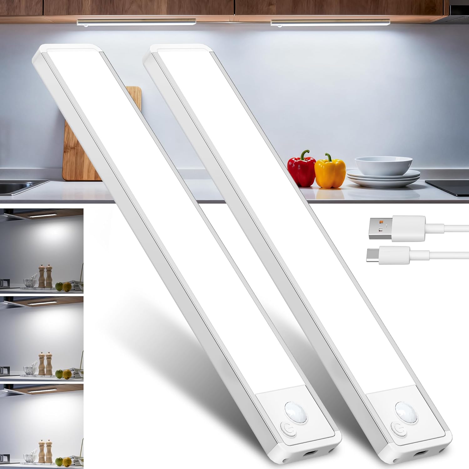 GWULC Luce LED Sottopensile Cucina Luci - Armadio Lampada Sensore ...