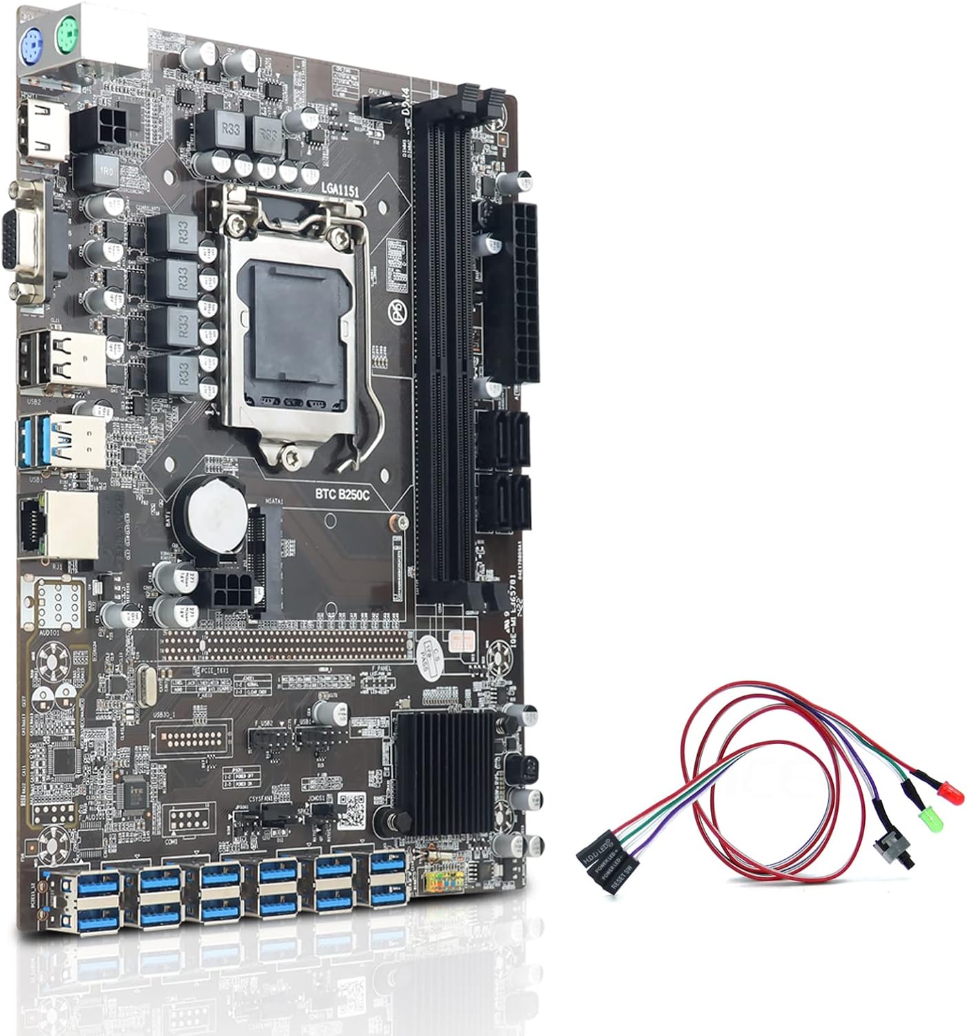Amazon.com: Mining Motherboard, B250C Intel LGA 1151 Mining Machine ...