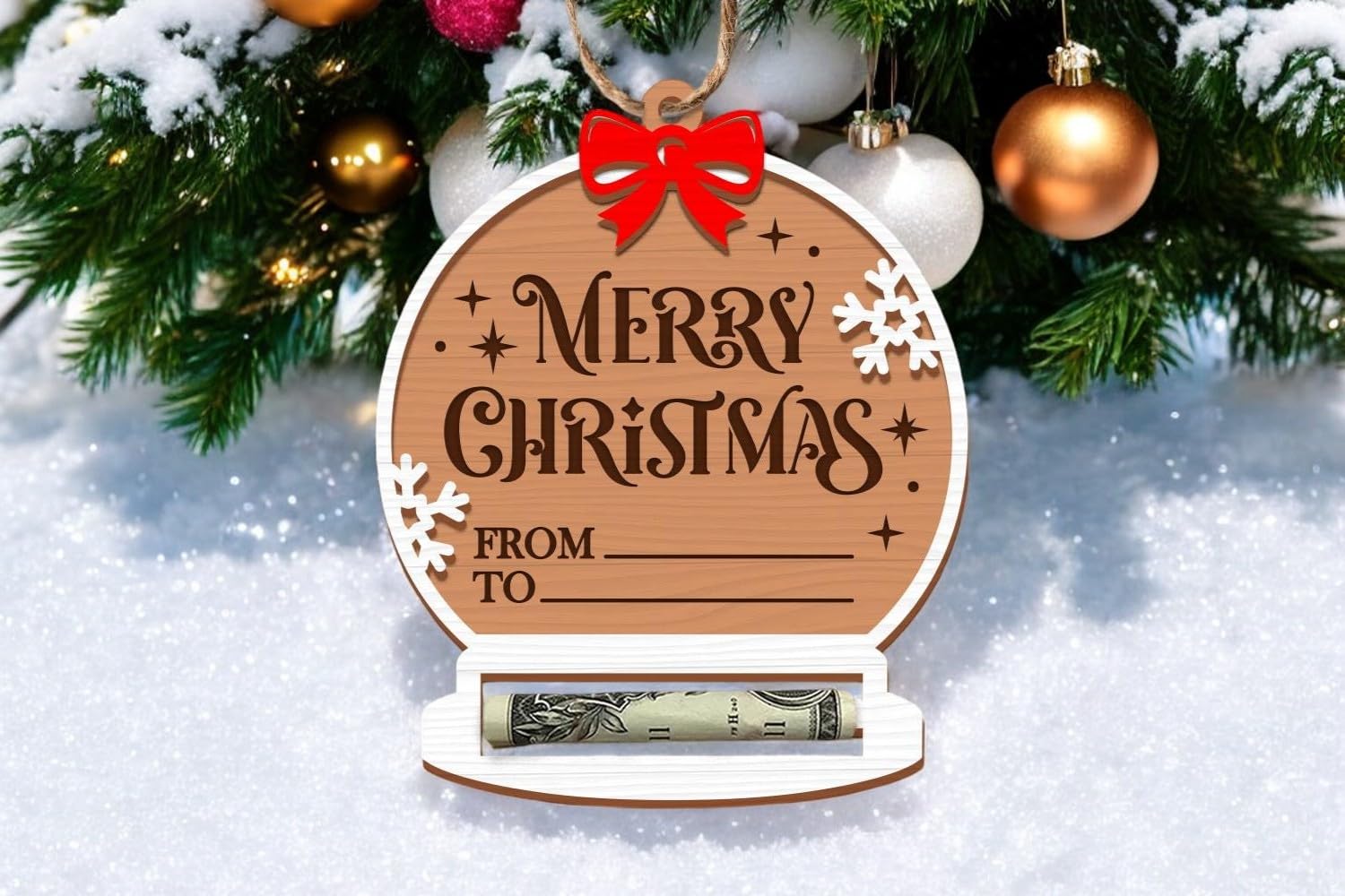 Amazon.com: IMT-LLC 3D Christmas Money Holders Bundle Wooden Hanging ...