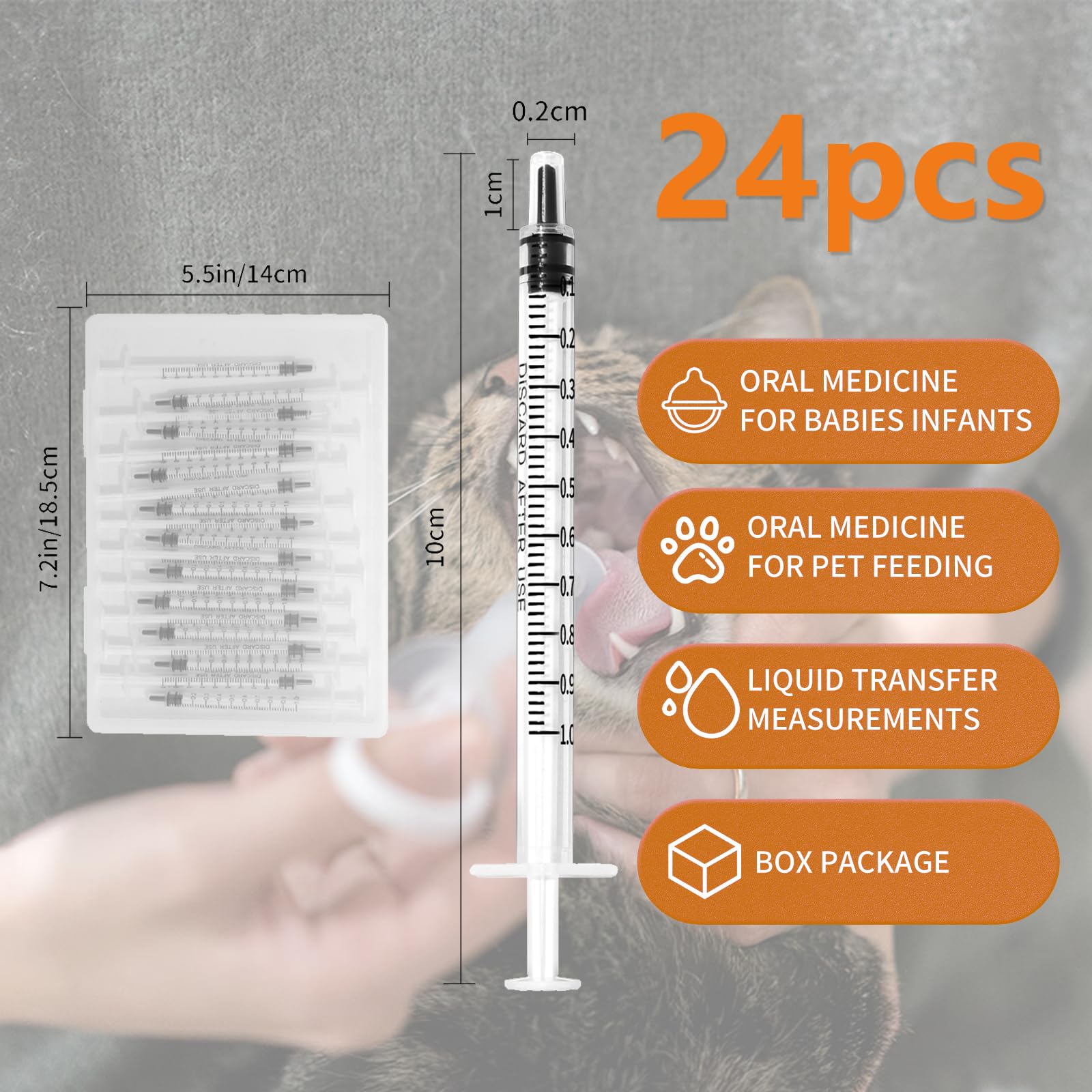 Snapklik.com : 24 Pack 1ml Sringe, 1cc Syringe For Measuring Liquid ...