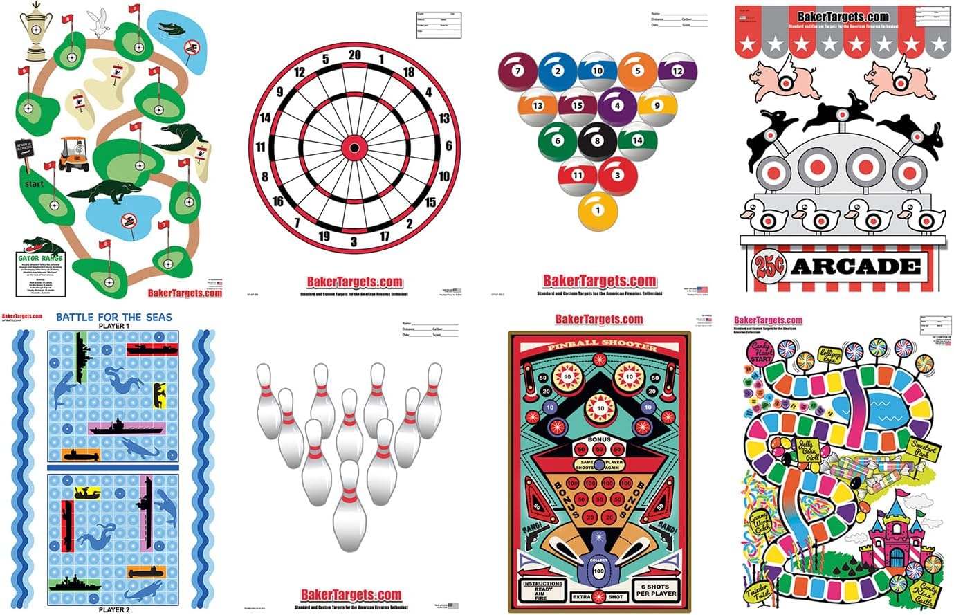 Amazon.com : Game Fun Target Pack - 23" x 35" - 24 Targets Total ...