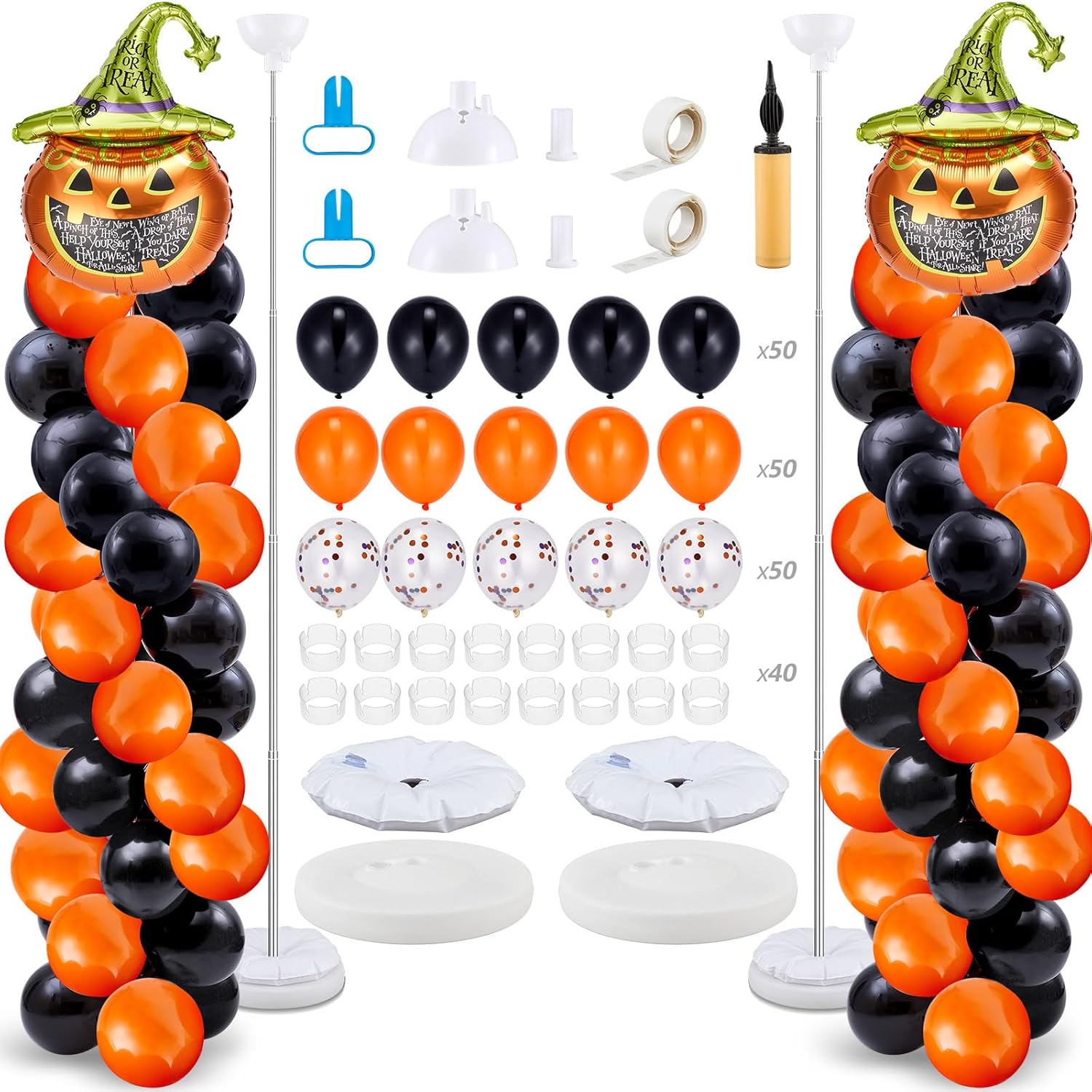 Amazon.com: Gejoy 2 Sets Halloween Balloon Column Stand Kit with 2 ...