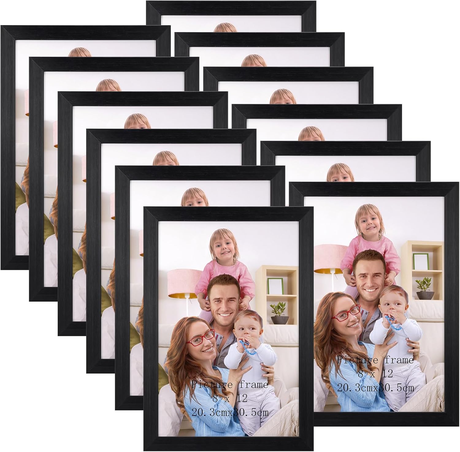 Giftgarden 12 Pack 8x12 Picture Frame Black, Multi 8 x 12 Photo Frames Bulk for Wall or Tabletop ...