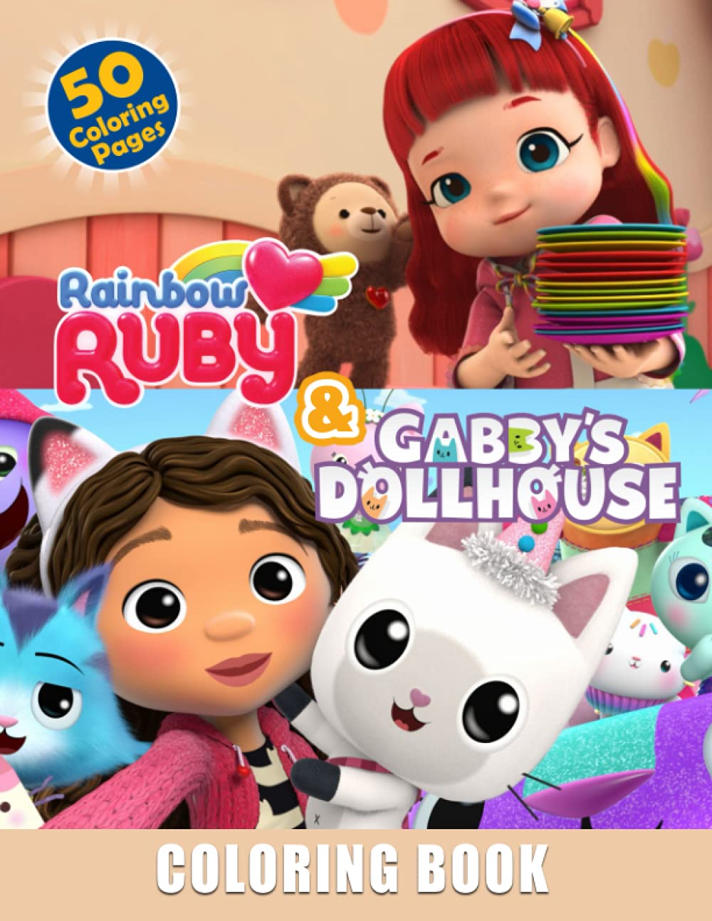 Gabbys Dollhouse And Rainbow Ruby Coloring Book Awesome Premium 2 ...