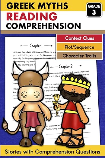 Amazon.com: Greek Stories and Myths Grade 3 Reading Comprehension ...