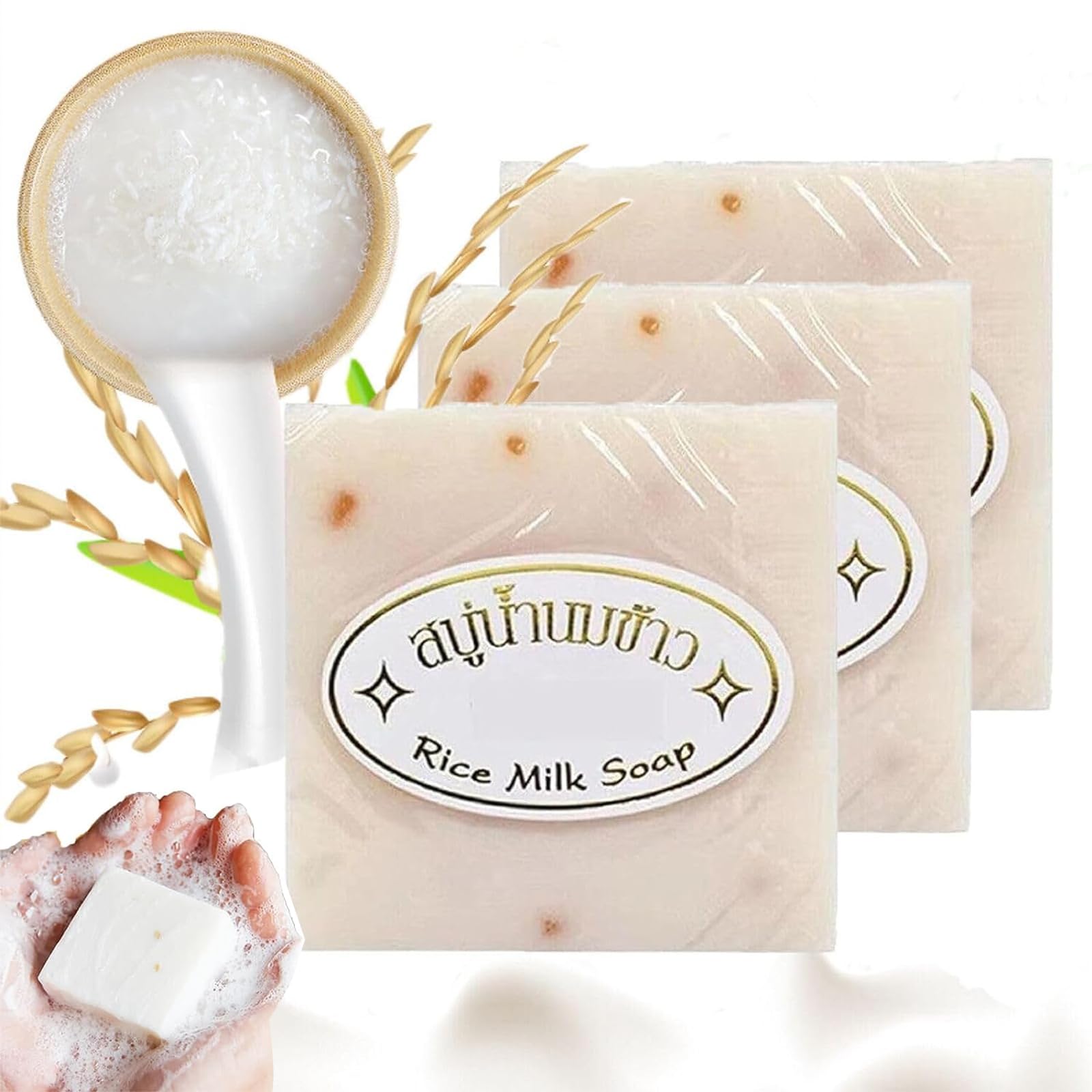 Amazon.com : Rice Milk Soap for Face & Body, Thai Rice Soap, Original ...