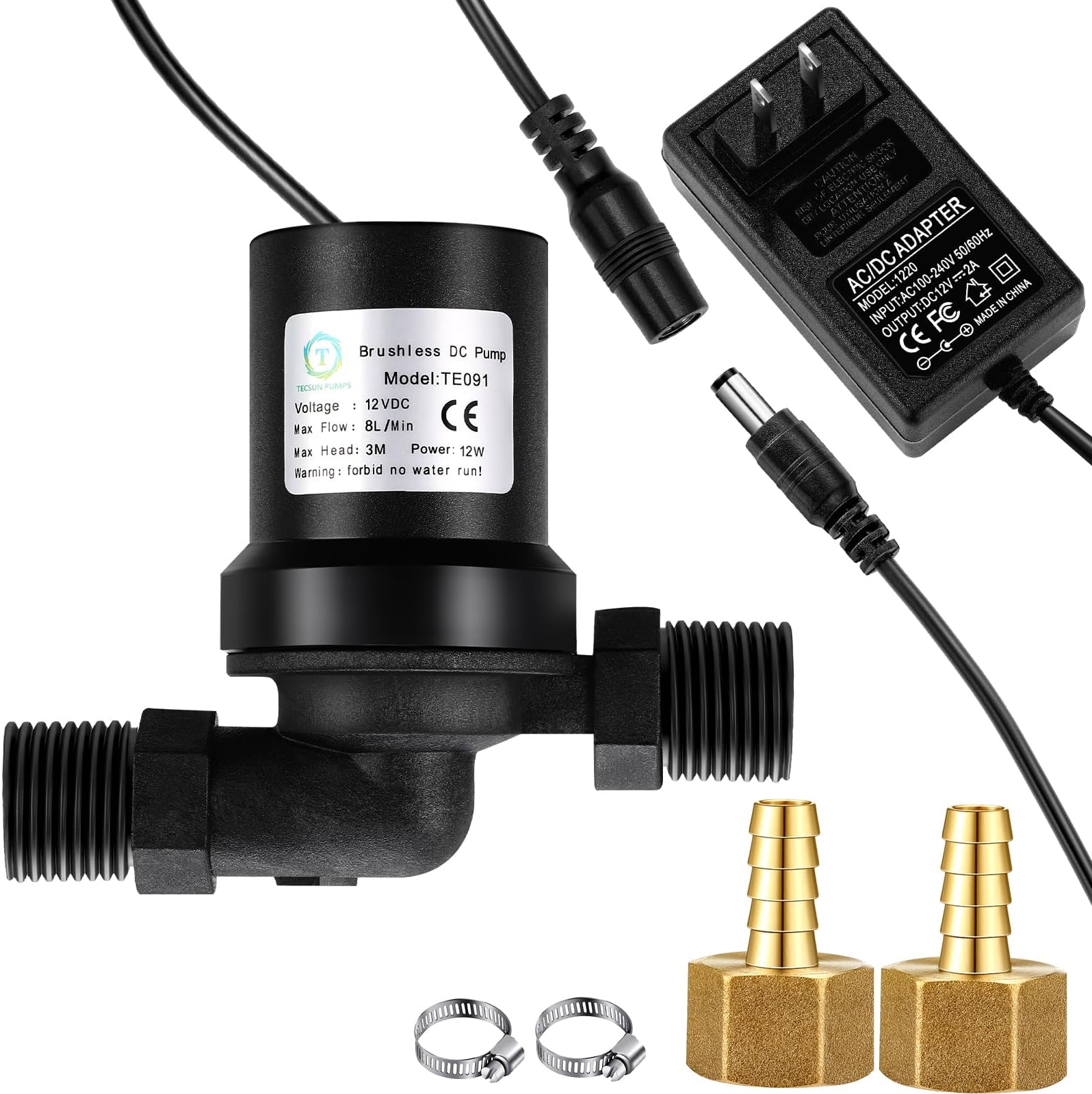 bayite BYT-7A015 DC 12V Solar Hot Water Heater Circulation Pump with DC ...