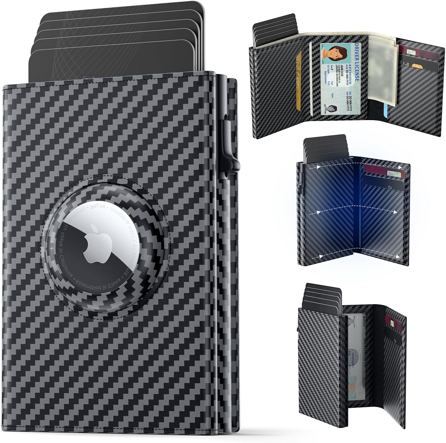 Amazon.com: AirTag Wallet for Men, Pop Up Men Wallet with Airtag Holder ...