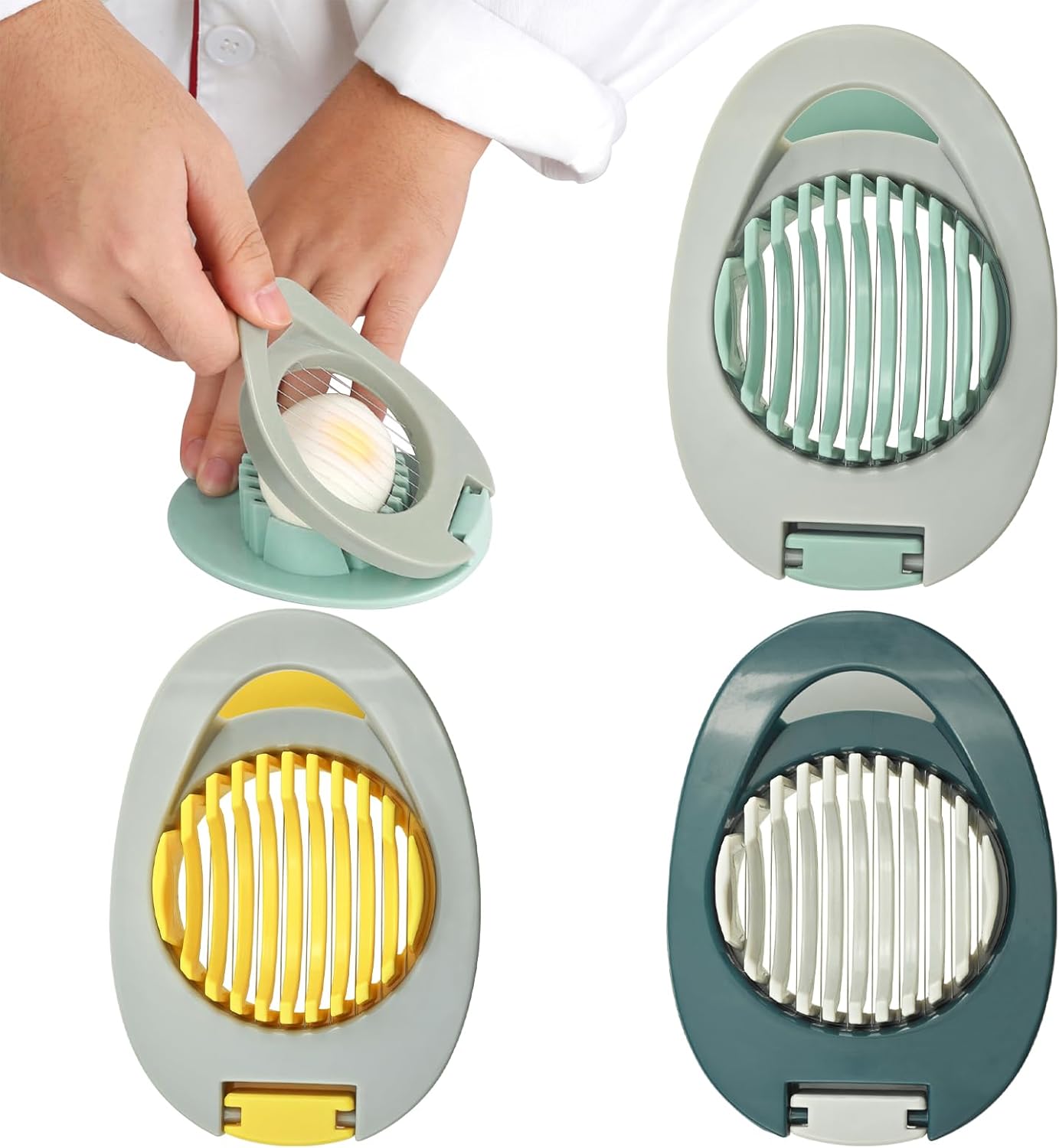 Amazon.com: 3 Pack Egg Slicer for Hard Boiled Eggs Egg Cutter with ...