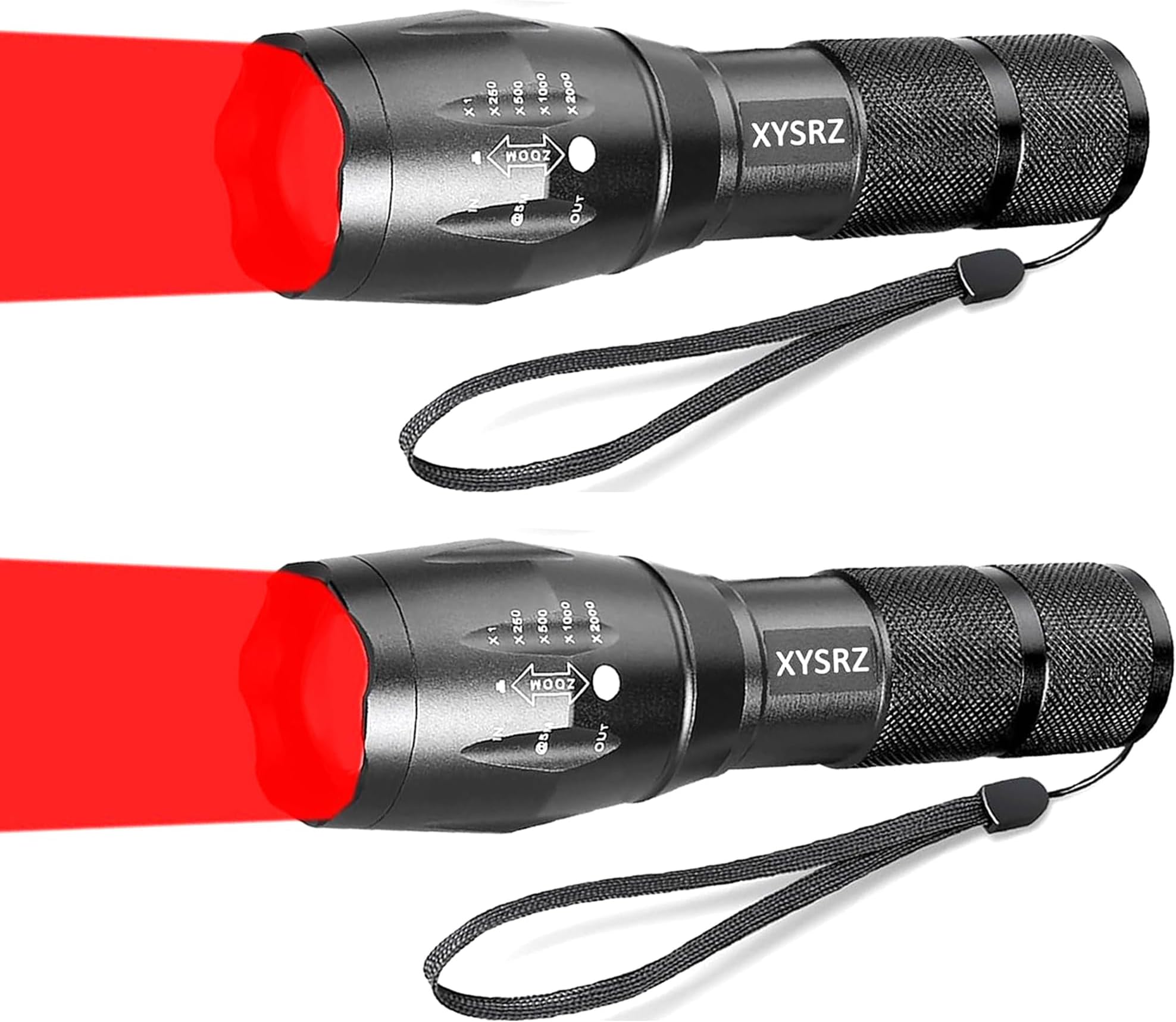 ROUP 2 Pack Mini Red Light Flashlight, Zoomable Red LED Flashlight ...