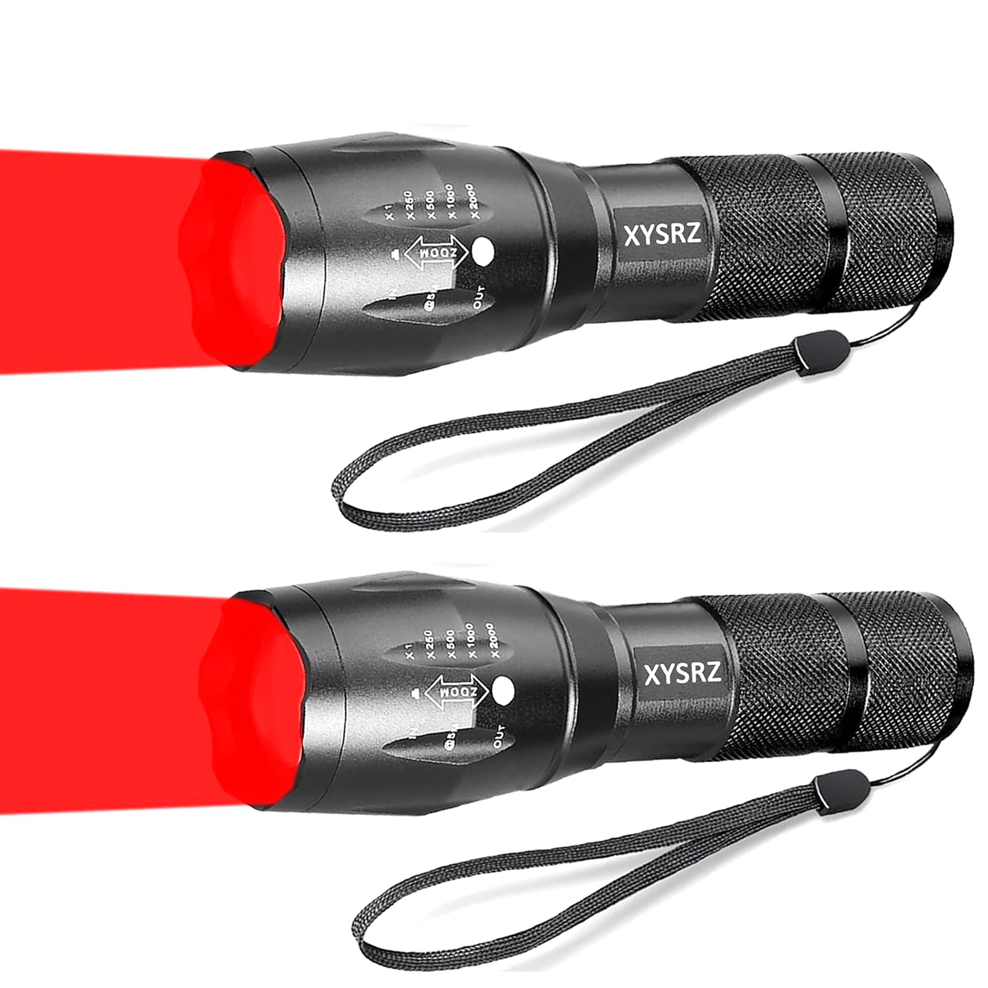 XYSRZ Military Red Light Flashlight Single Mode Zoomable Red Torch ...