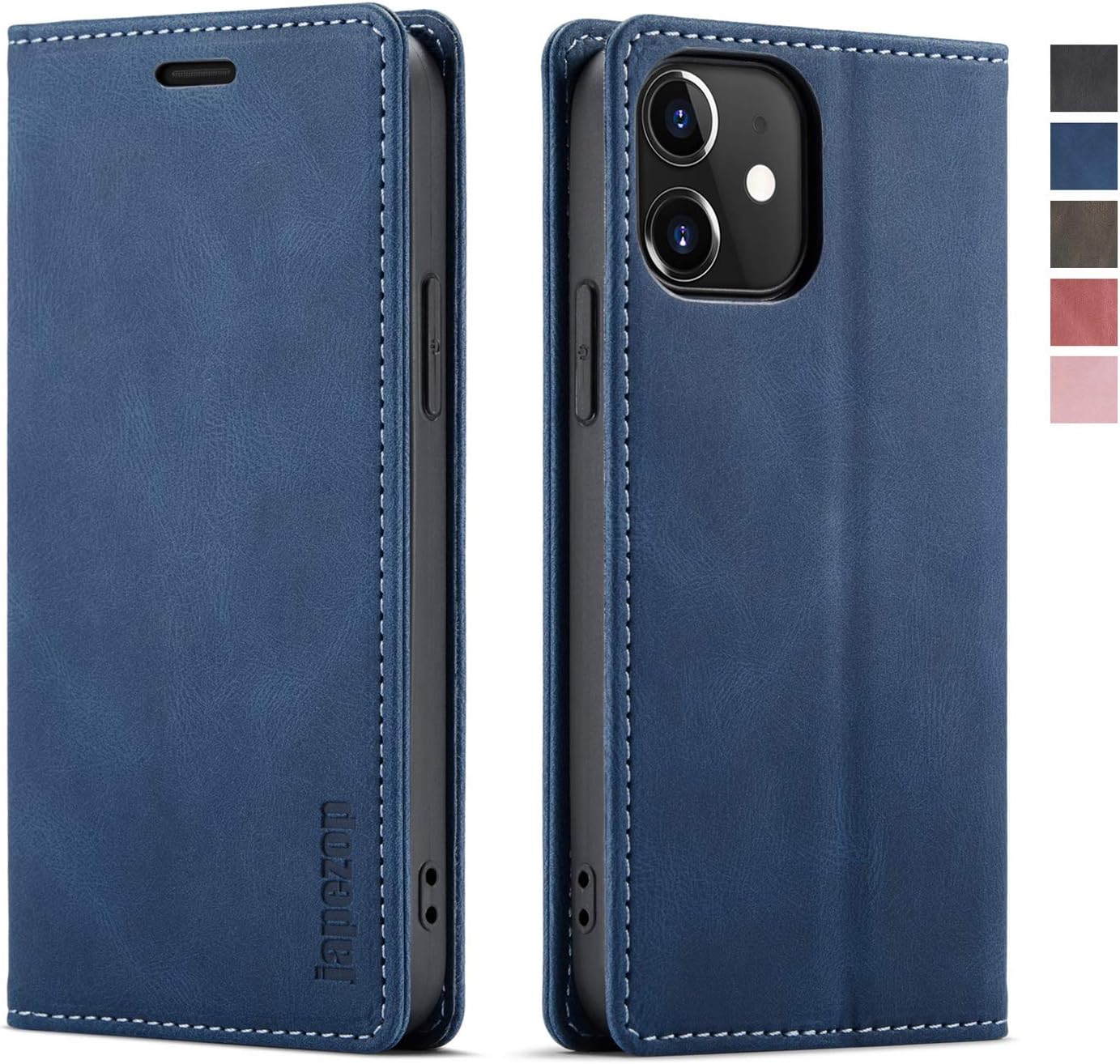 Amazon.com: ZZXX iPhone 12 Mini Wallet Case with Card Slot Premium Soft ...