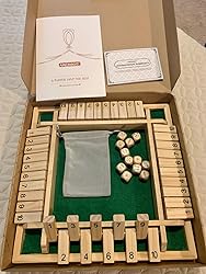 Amazon.com: AMEROUS 12 Inches Shut The Box Family Game ( 1-4 Players ...