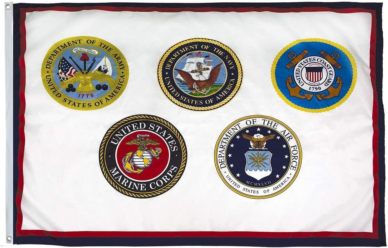 Amazon.com : United States Military U.S. Armed Forces Flag 3x5 Ft - UV ...