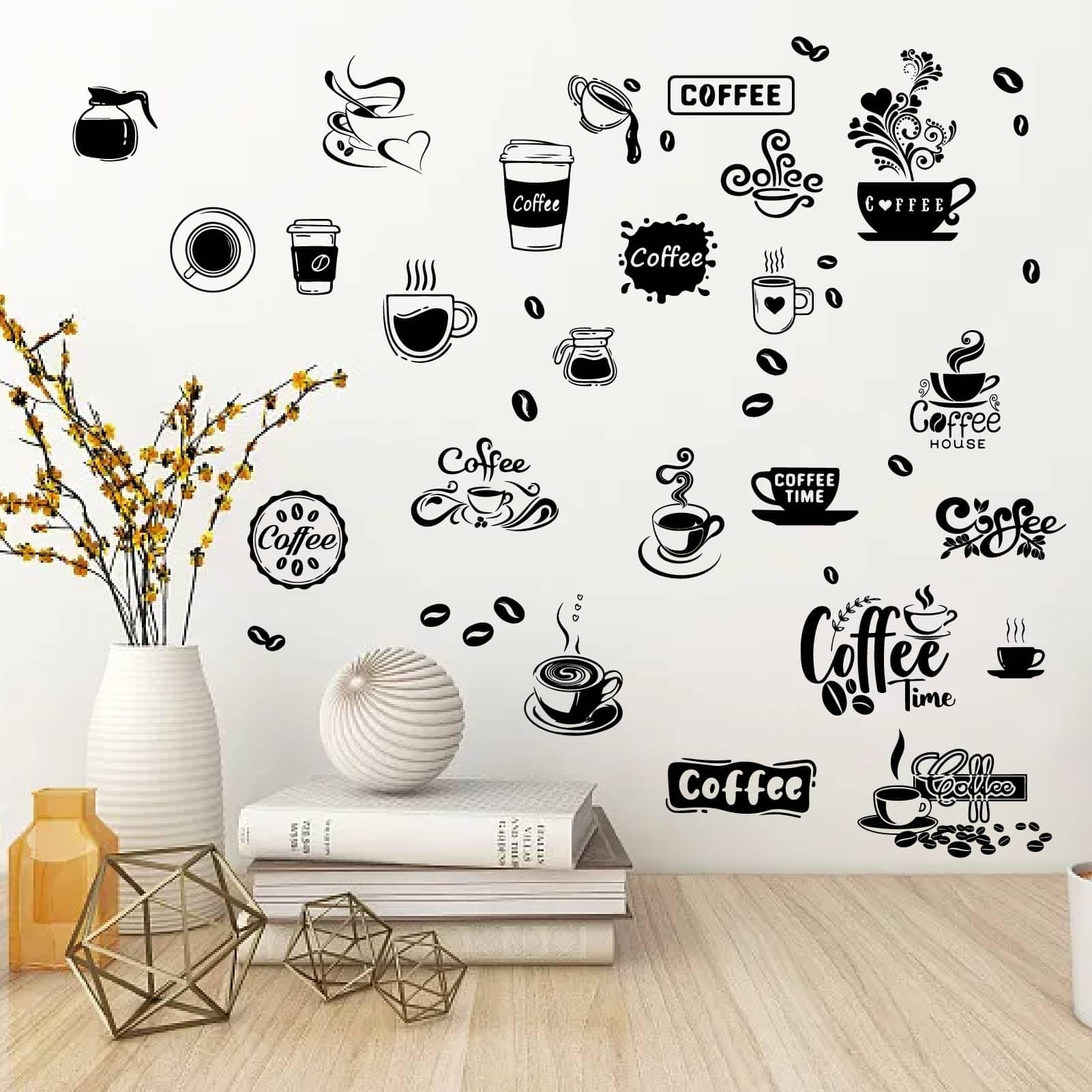 Wall Decals Art Coffee Shop Vinyl Decal Coffee Couple Grain Coffee
