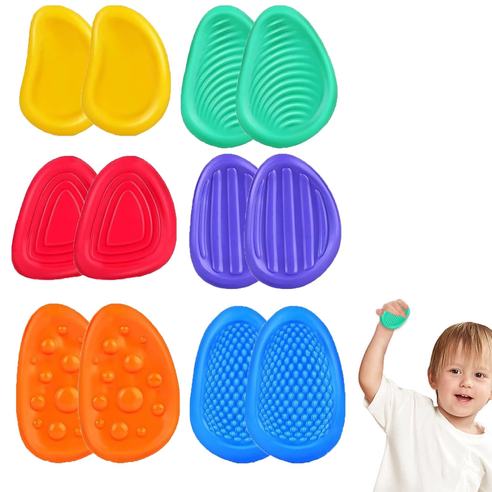 12 Piece Set Textured Worry Stone, Sensory Fidget Toys, Sensory Stones ...