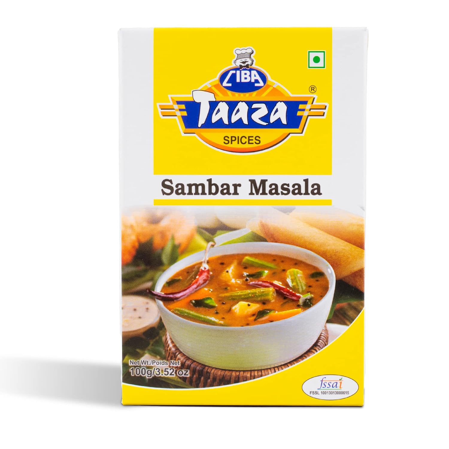 Sambar (Sambhar) Masala Powder By Ciba Taaza Spices, 100gm : Amazon.in ...