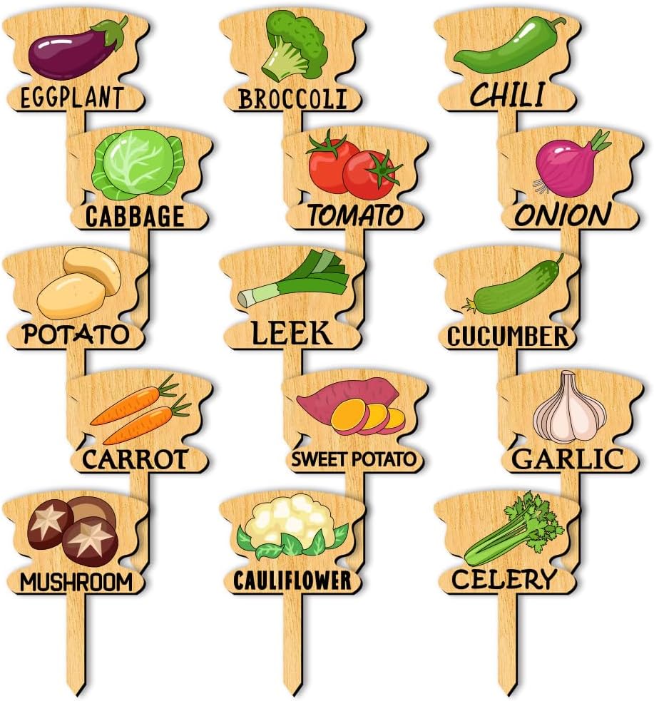 Amazon.com: arricraft 15 Pcs Funny Plant Markers, T-Type Vegetable Name ...