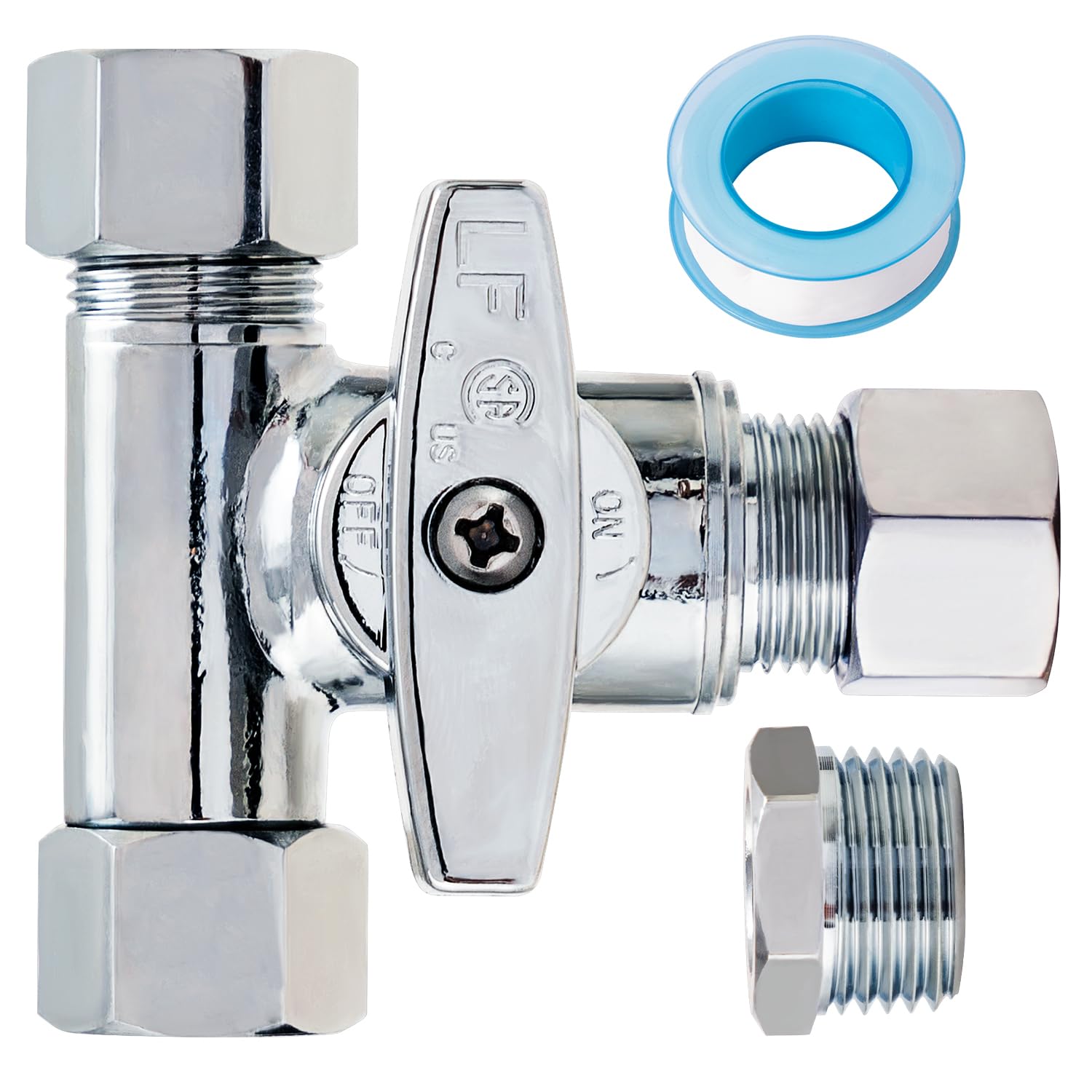 SUNGATOR Angle Stop Add-A-Tee Valve 3/8"x3/8"x3/8" or 1/2" Compression ...