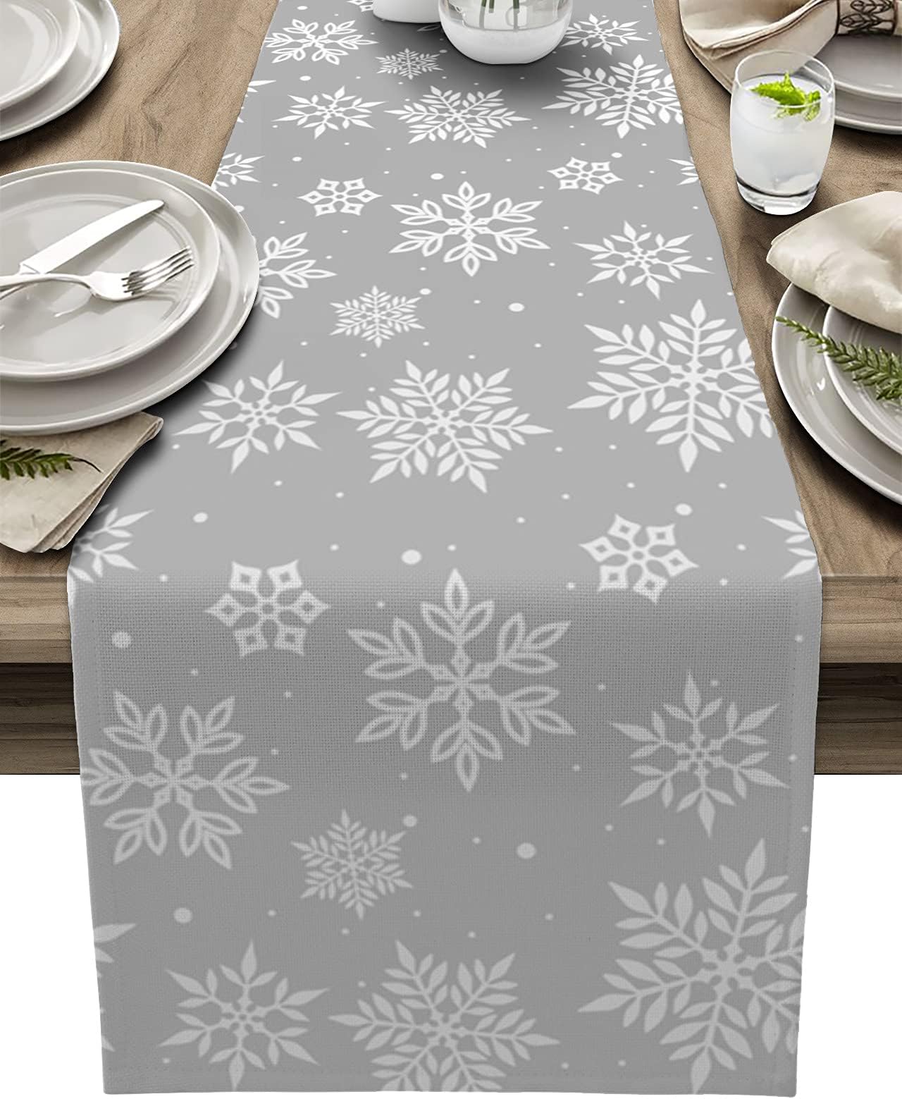 Amazon.com: Lighted Table Runner | Snowy Chirstmas Table Decor Table ...