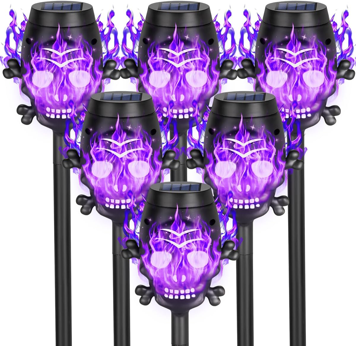 Amazon.com : TURNMEON 4 Pack Halloween Skull Pathway Lights, Purple ...