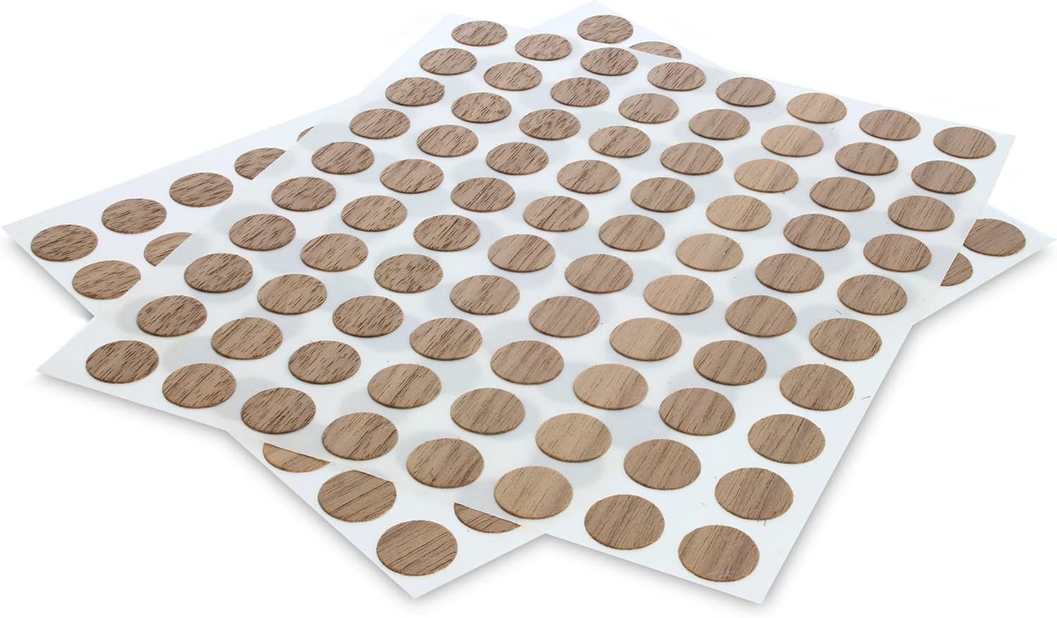 WoodPress® Peel & Stick, Real Walnut Wood, Screw Hole Cover Caps – 160 ...
