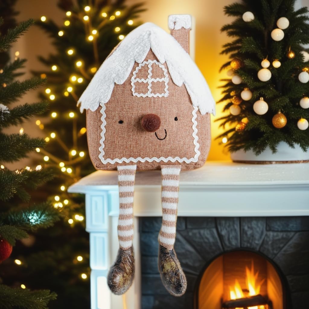 Amazon.com: Lovely Christmas Gingerbread House Xmas Sitting Gingerbread ...