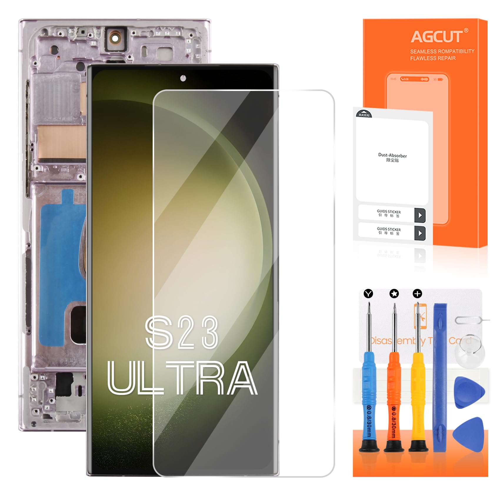 Amazon.com: AGCUT OLED for Samsung Galaxy S23 Ultra Screen Replacement ...