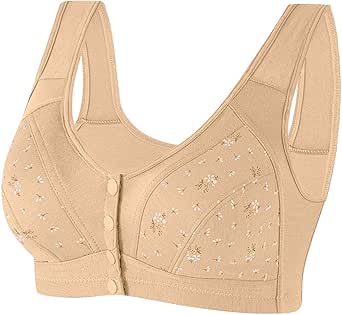 TYISZIL Bras for Older Women Front Closure No Underwire Daisy Bra High ...