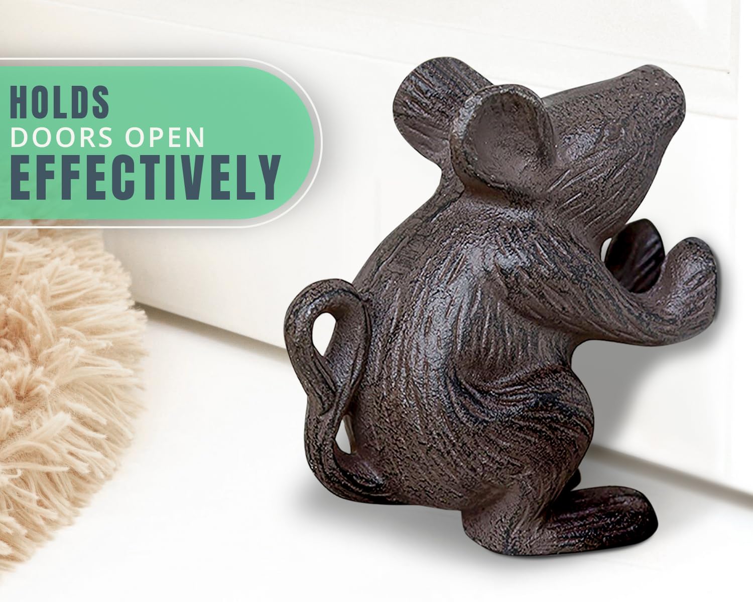 Snapklik.com : Comfify Cast Iron Mouse Door Stop One Vintage Rustic ...