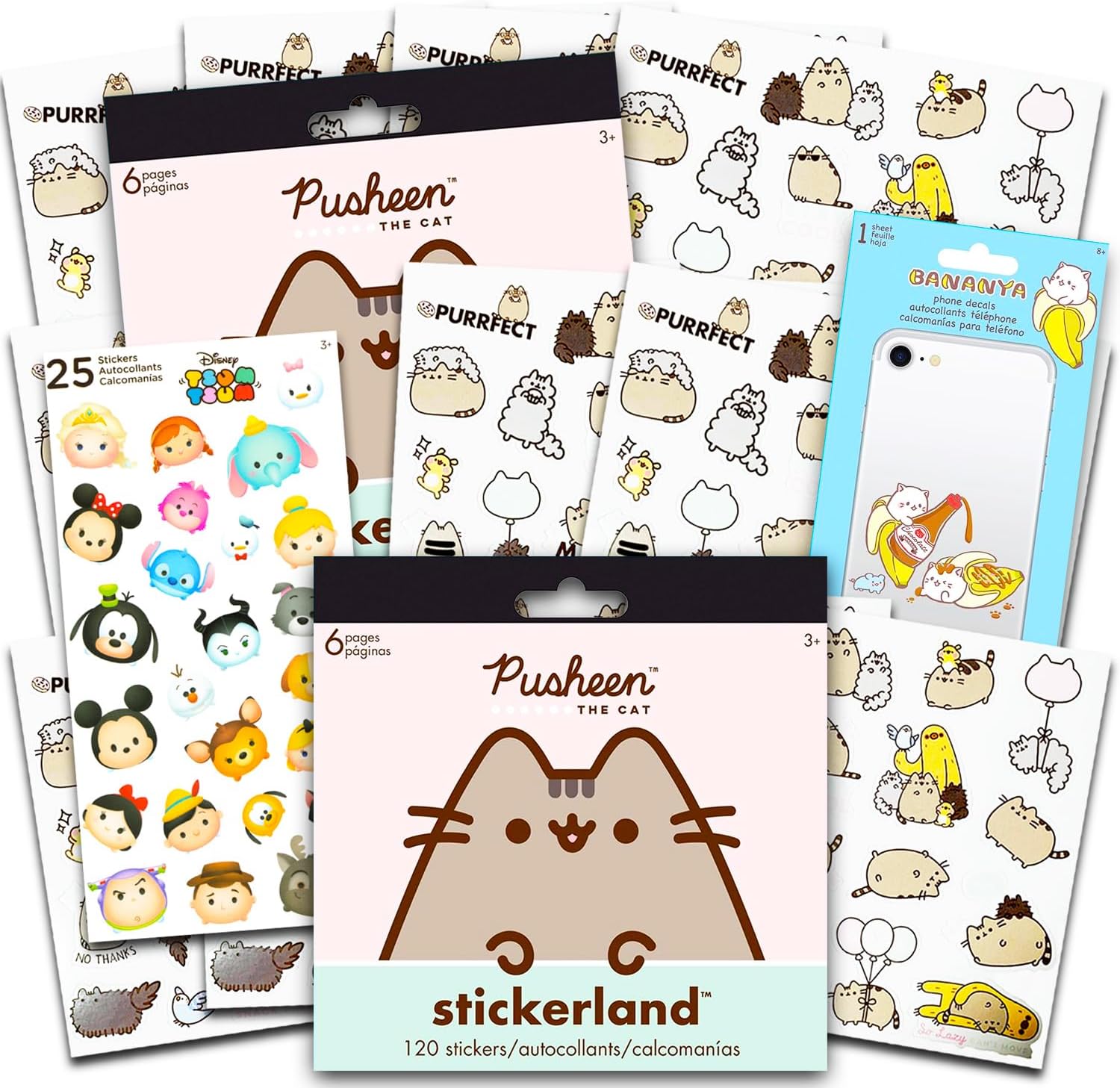 Amazon.com: Pusheen Cat Sticker Party Favors Set - Bundle with 240 ...