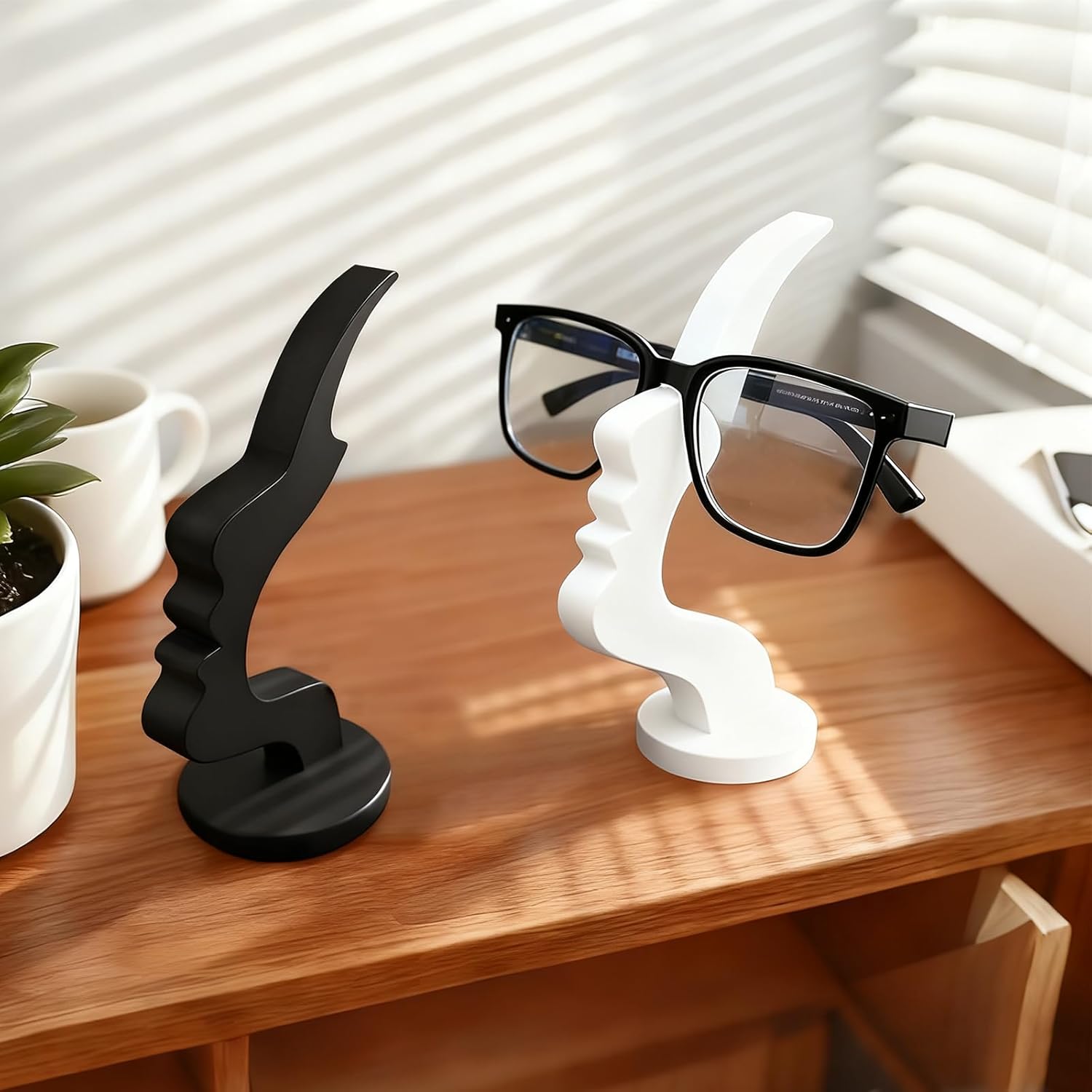 Amazon.com: BQSAZHYJ 2Packs Modern Face Shaped Eyeglass Holder Stand ...