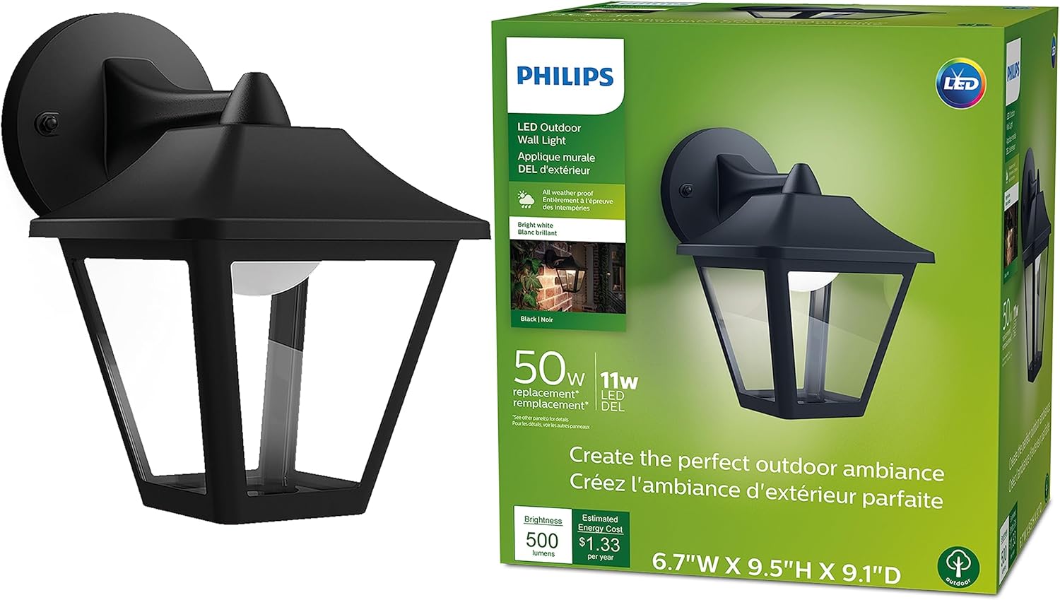 Philips LED Outdoor Light Fixture - Classic Large - Bright White 3000K ...