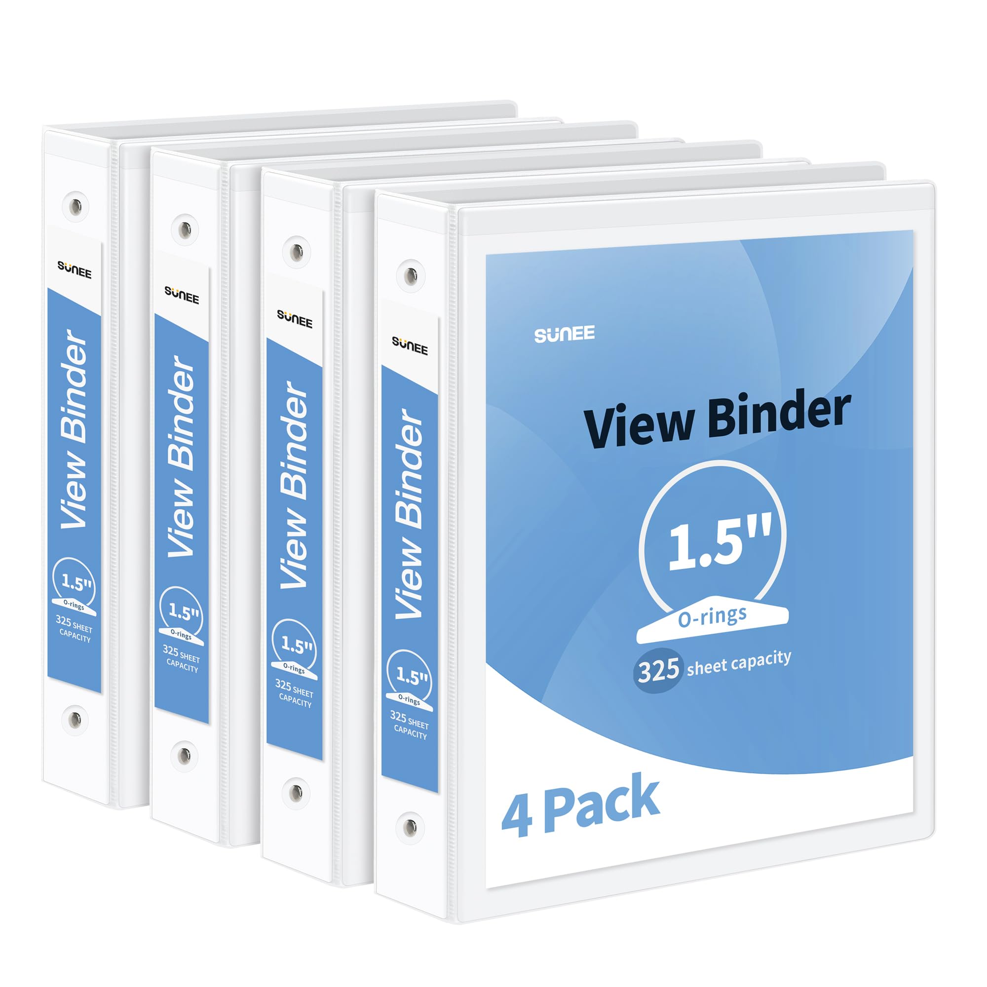 Amazon.com : SUNEE 1.5 Inch Binders 3 Ring 4 Pack, 3 Ring Binders Bulk ...