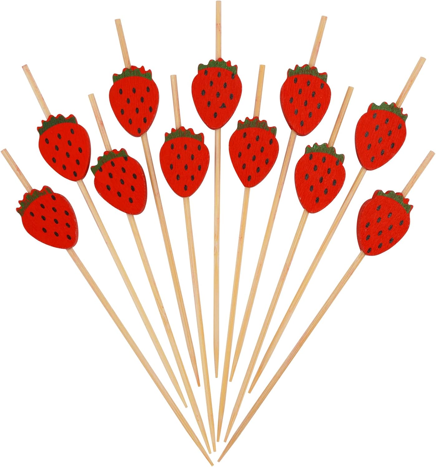 Amazon.com | Minisland Red Strawberry Cocktail Picks, 4.7 Inch Long ...