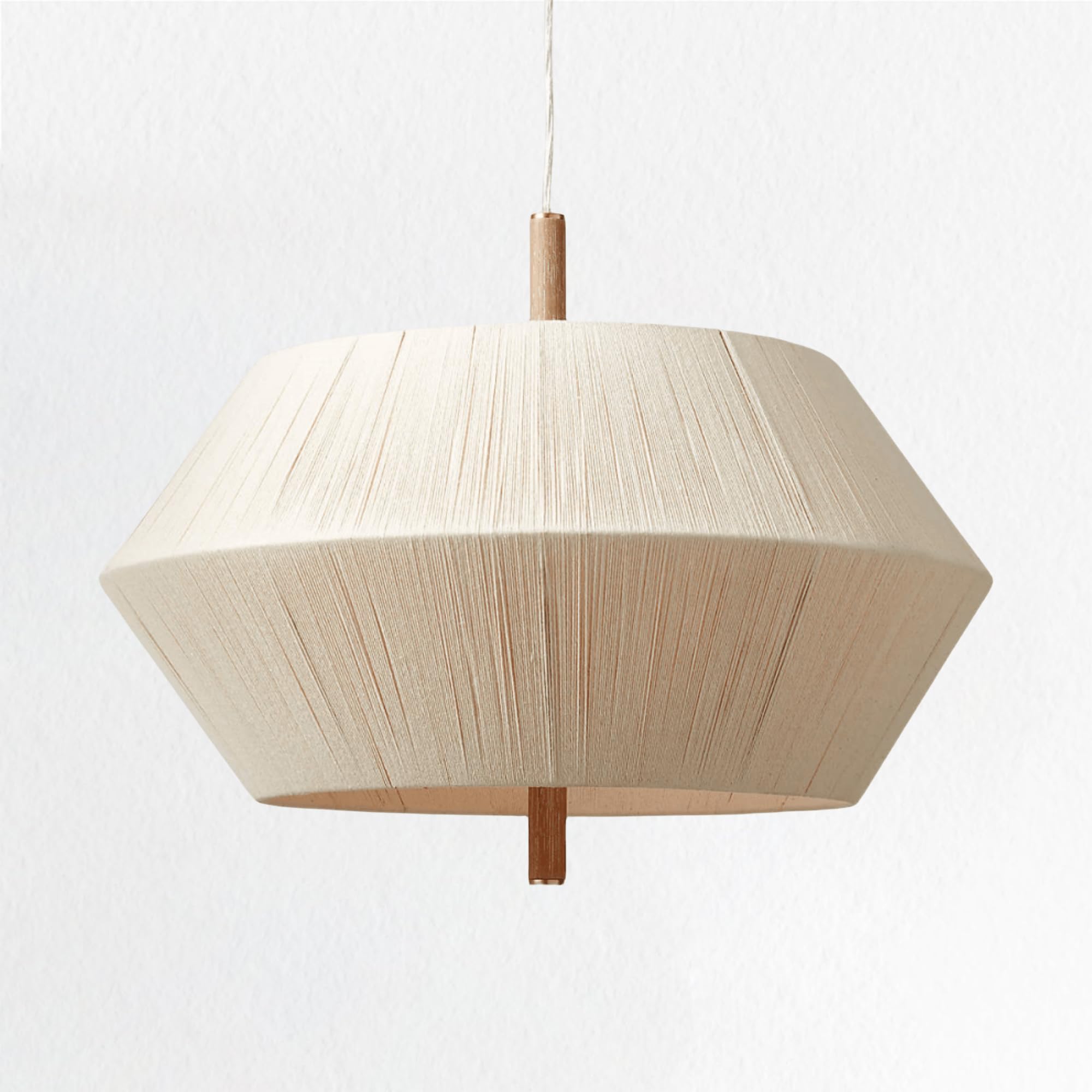 Oak Pendant Light Natural Cotton Weaved Pendant Light 24" dia. x 83" H ...