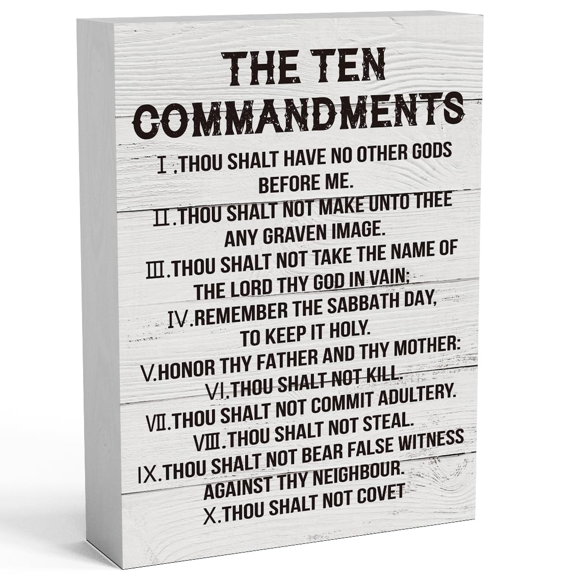 Amazon.com: IAXIC the Ten Commandments Wooden Box Sign 6 X 8 Inch ...
