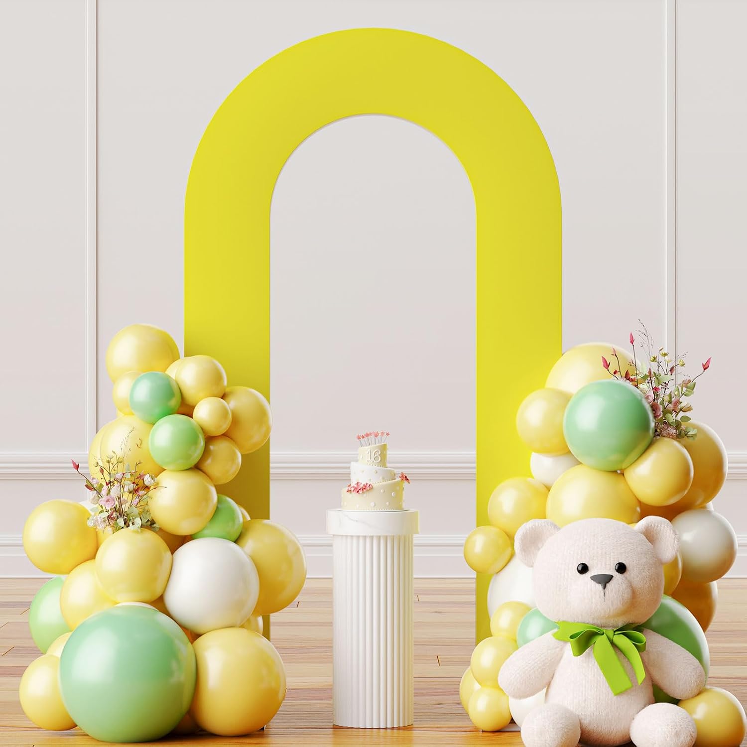 Amazon.com : sea incrsion Yellow 7.2FT Open Arch Backdrop U Shaped ...