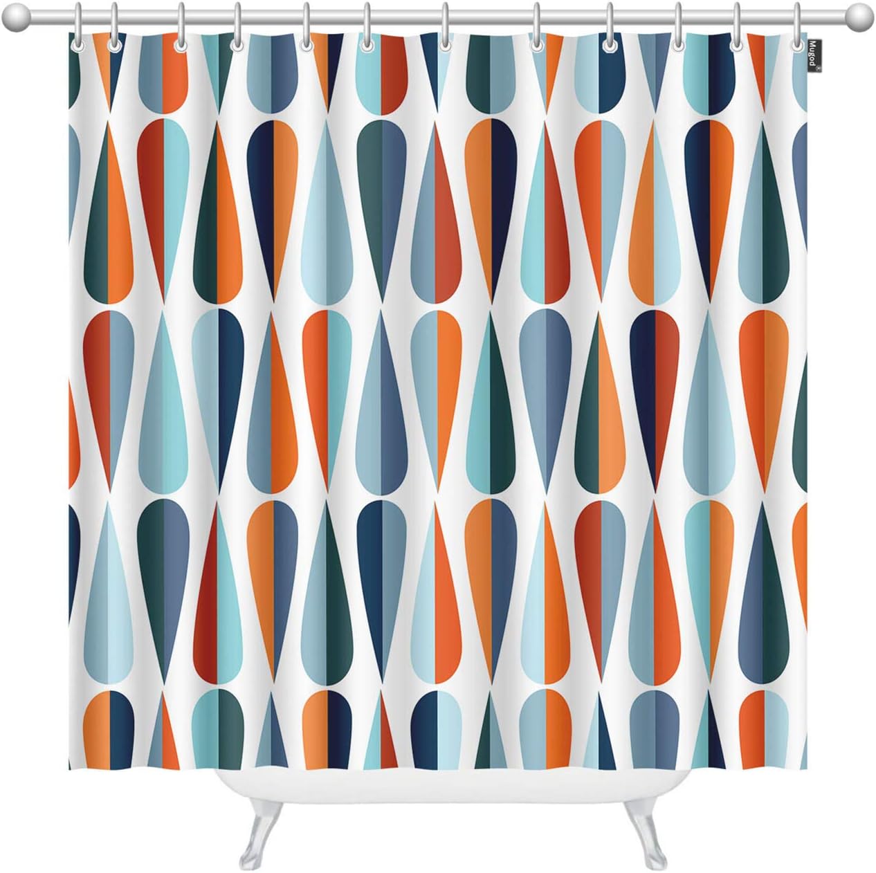 Amazon.com: Mugod Drop Shapes Shower Curtains Mid-Century Modern Style ...
