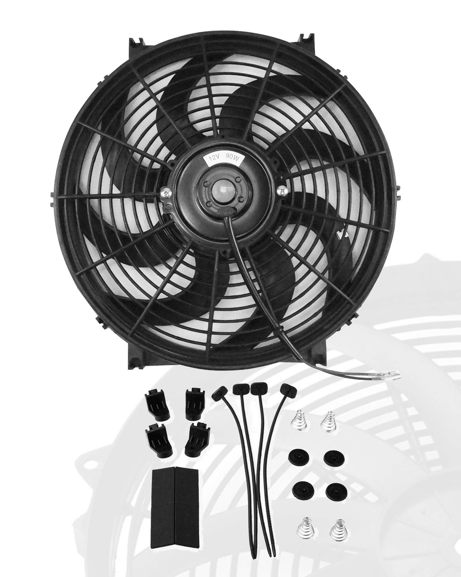 Buy BLACKHORSE RACING 14 Inch Slim Fan Push Pull Electric Radiator