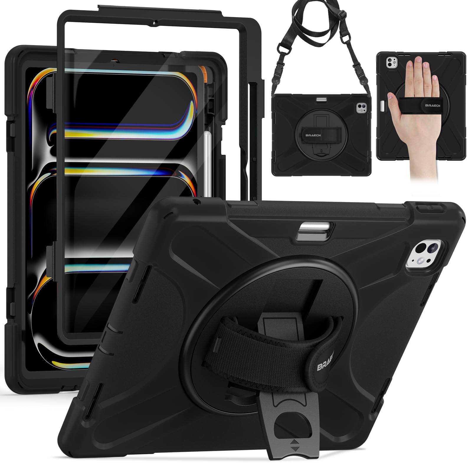 BRAECN for iPad Pro 13 inch Case 2024 (M4), Heavy Duty Rugged ...